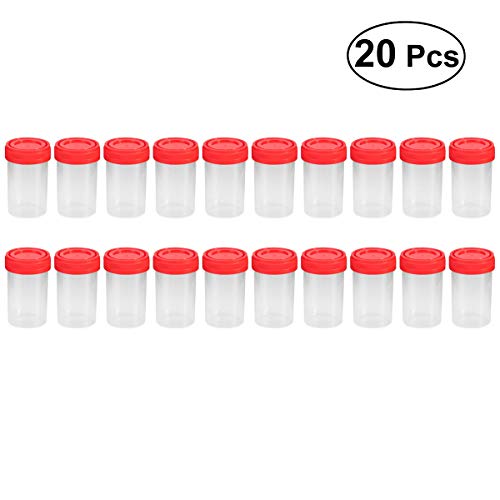 Buy ueetek 20pcs Practical Glass of Plastic Sample Urine Container 60 ...