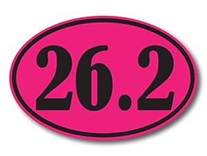 Amazon.com: 26.2 Marathon Pink and Black Oval Car Magnet Decal Heavy ...