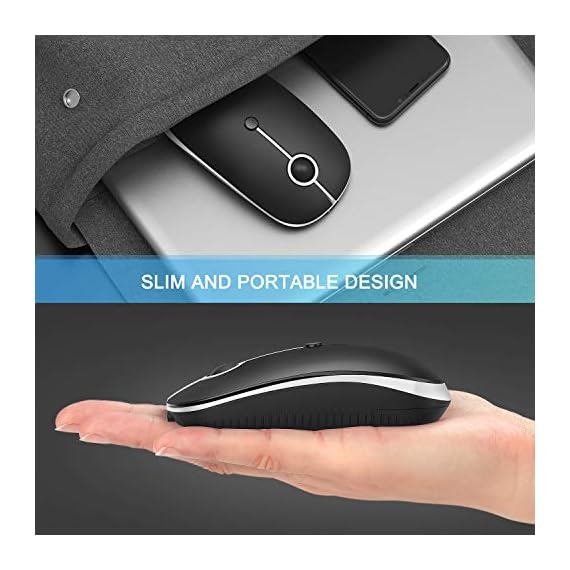 Type C Wireless Mouse, Jelly Comb Dual Mode 2.4Ghz Rechargeable Slim ...