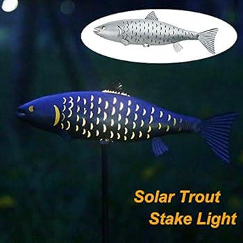 Amazon.com : Solar Garden Lights Metal Fish Decorative Stake for ...