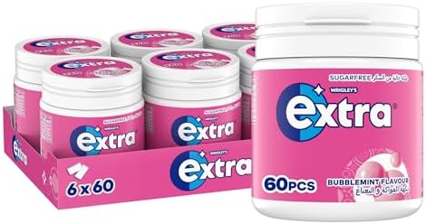 Extra Gum Bubblemint, Sugar Free Chewing Gum Pack of 6x84g, Get Fresh ...