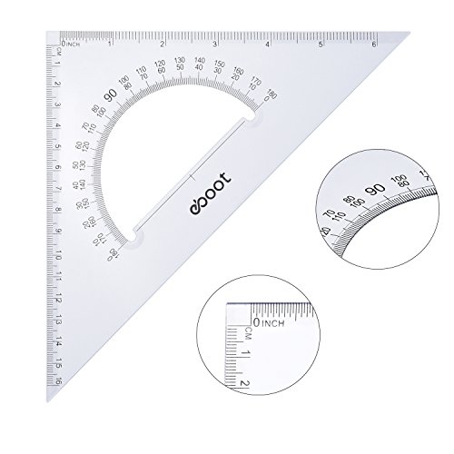 eBoot Large Triangle Ruler Square Set, 30/60 and 45/90 Degrees, Set of ...
