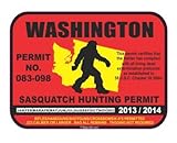 Bigfoot Gifts & Toys RDW Washington Sasquatch Hunting Permit - Color ...