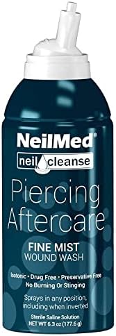 NeilMed NeilCleanse Piercing Aftercare, Fine Mist, 6.3 Fluid Ounce ...