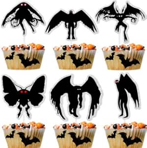 Amazon.com: Mothman cupcake topper Halloween Mysterious Creature theme ...