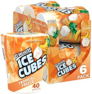 ICE BREAKERS ICE CUBES Tropical Freeze Flavored Sugar Free Chewing Gum ...