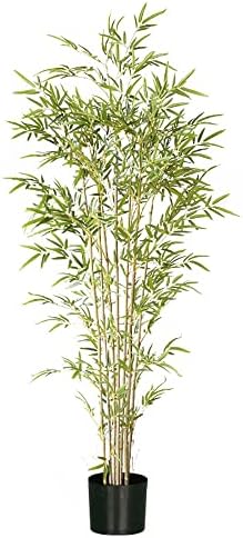 Gluckluz Artificial Bamboo Tree Realistic Plants Fake Decorative Trees ...