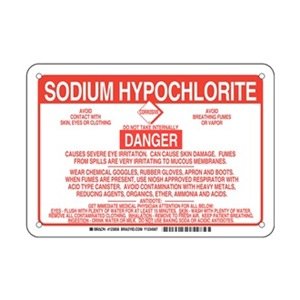 Brady 123858 Chemical and Hazard Sign, Legend"Sodium Hypochlorite ...