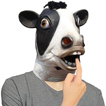 Amazon.com: Horror Scary White Horse Head Mask for Halloween Cosplay ...