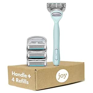 Amazon.com: joy Women's Razor Handle + 4 Razor Blade Refills, Teal: Beauty
