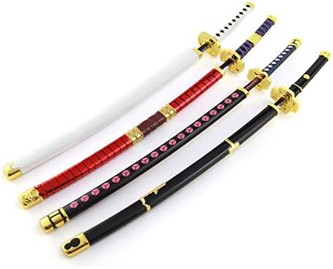 QIDUDZ 4pcs Roronoa Zoro Weapon Katana Model, Mini Metal Shusui Wado ...
