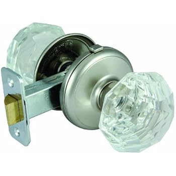 Ultra Hardware 83636 Gainsborough Sonata Bed-Bath Door Knob, Satin Nickel - Locking Crystal Door ...