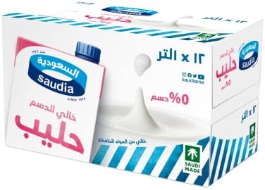 Saudia Skimmed Milk 12X1L price in Saudi Arabia | Amazon Saudi Arabia ...