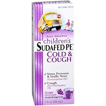 Amazon.com: Sudafed Children's PE Cold + Cough Suppressant, Cold ...