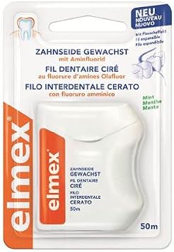 elmex Waxed Dental Floss Pack of 6 x 50 m: Amazon.co.uk: Health ...