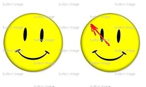 Amazon.com: Set of 2 WATCHMEN Comedian Smiley Pinback Buttons 1.25 ...