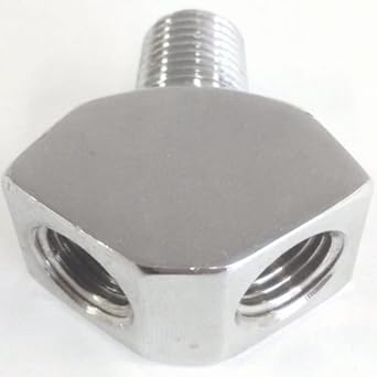 2-Way Gas Line Wye Splitter Beer Soda Co2 N2 Regulator Y Air Fitting 1/ ...