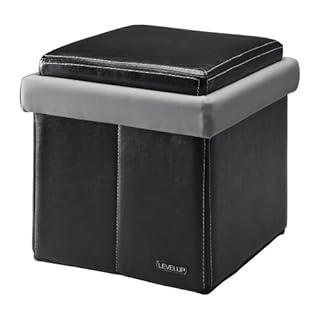 LevelUp Arcade Universal Folding Gaming Storage Ottoman - Gray/Black ...