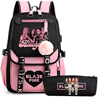 Lcnwjvd Kpop Unisex Backpack with USB Charging Port, Lisa, Rose, Jisoo ...