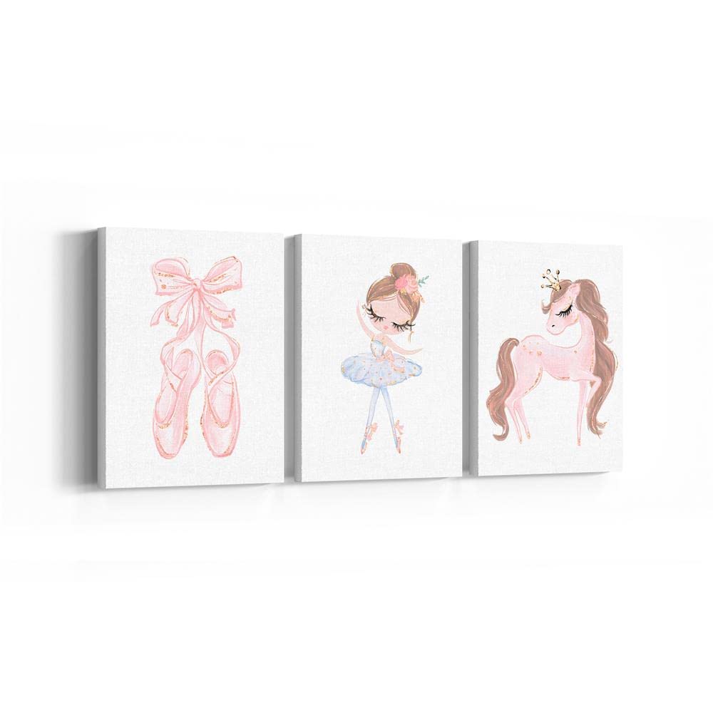 Ballet Princess Ballet Girl Pink Ballet Shoes Canvas Wall Art for Girls ...