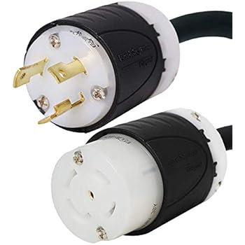 Amazon.com: NEMA L5-30P to L21-30R Plug Adapter - 1 Foot, 30A/125V, 10 ...