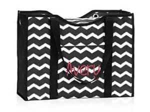 Amazon.com: Thirty-One Zip-Top Organizing Utility Tote in Black Chevron ...