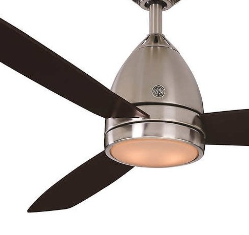GE 52-Inch Sleek and Modern Savanna Brushed Nickel Ceiling Fan with ...