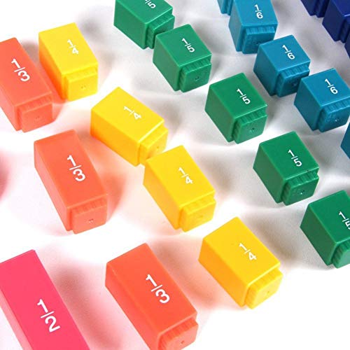 hand2mind Rainbow Fraction Tower Cubes, Montessori Math Materials ...