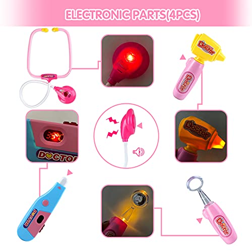 INNOCHEER Pink Doctor Kit for Kids, 25 Pieces Doctor Kit for Toddlers ...