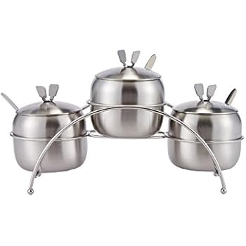 Amazon.com | Internet's Best Condiment Serving Bowls with Stand | Set ...