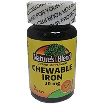 Amazon.com: Nature's Blend Chewable Iron, 30 mg Tablets, 60 Tablets Per ...