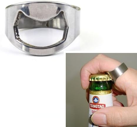 Amazon.com: Stainless Steel Ringer Ring Style Beer Wine Bottle Opener ...