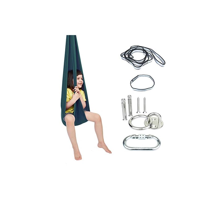 MIILYE Indoor Therapy Sensory Swing for Kids with Mounting Hardware ...