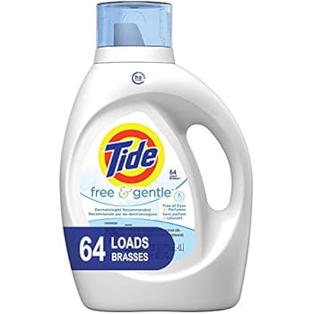 Amazon.com: Tide Free and Gentle HE Laundry Detergent Liquid, 100 oz ...