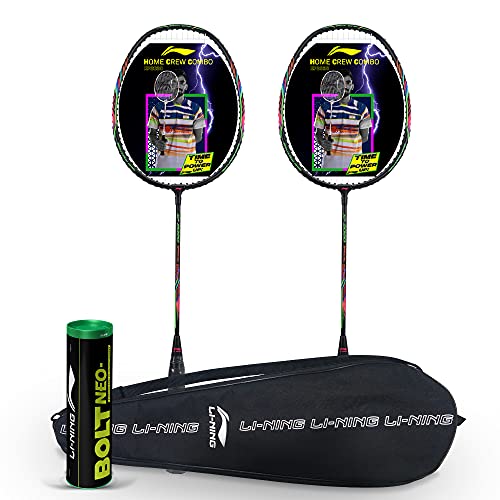 Li-Ning Home Crew Combo ( 2 x Li-Ning Rackets & 6 x Nylon Shuttlecocks ...