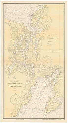 Amazon.com: Gloucester Harbor & Annisquam River, Massachusetts - 1931 ...