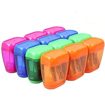 Pencil Sharpener Double Hole- Sharpeners with Lid and Waste Collecting ...