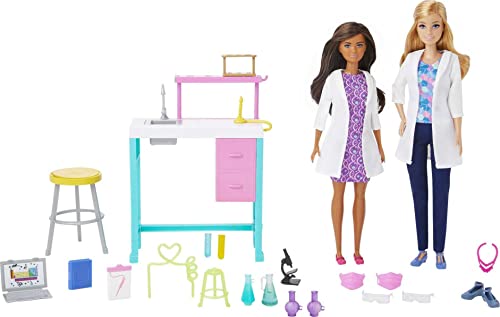 Barbie Science Lab Playset with 2 Dolls, Lab Bench and 10+ Accessories ...