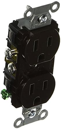 Hubbell CR15 Duplex Receptacle, Common Ground, 15 amp, 125V, 5-15 R, Brown (Pack of 10): Amazon ...