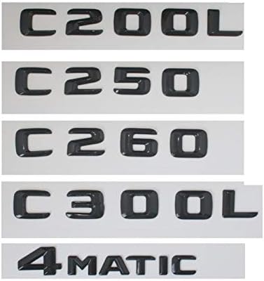 Gloss Black Trunk Letters Badge Emblem for Mercedes Benz C200 C220 C230 ...