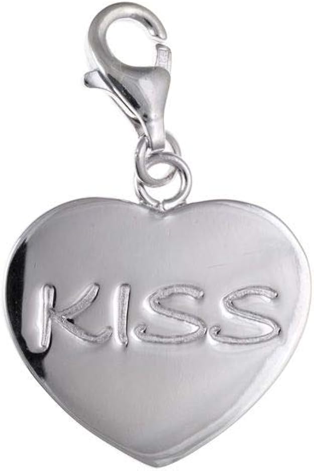 Genuine Sterling Silver Kiss Charm Pendant Brand New: Amazon.co.uk ...