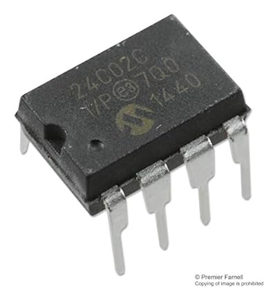 MICROCHIP TECHNOLOGY 24C02C-I/P 24C02 Series 2 Kbit (256 x 8) 5.5 V Through Hole I2C Serial ...