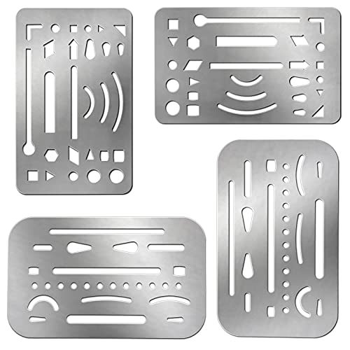 4 Pieces Erasing Shield Stainless Steel Drawing Template Shield ...