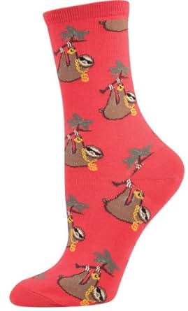 Amazon.com: Socksmith Women's Socks Sloth Bling Crew Raspberry 1pair ...