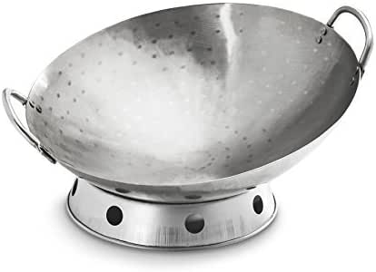 Amazon.com : GrillPro 98020 Carbon Steel Deluxe Deep Wok : Garden & Outdoor