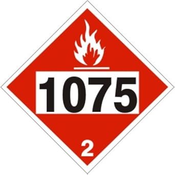 1075 Butane LPG Propane Cardboard Sign Placard Flammable Gas Hazard ...