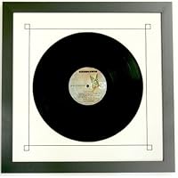 Amazon.com - 10" Vinyl Record Frame with Black Mat Design (White Trim) and Solid Wood Black Frame