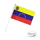 Amazon.com : 25 Pack Hand Held Small Mini Flag Venezuela Flag ...