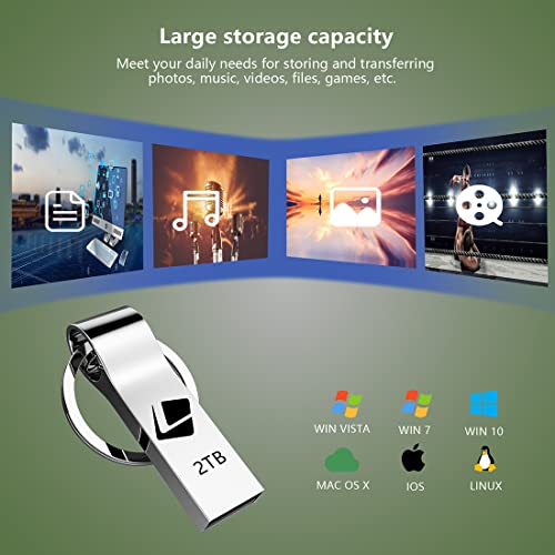 USB Flash Drive 2TB, DREFOU Portable Thumb Drives 2000GB, USB Memory Stick, Ultra Large Storage ...