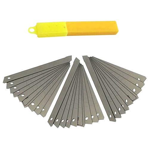 30 Pack 9mm Stainless Steel Snap-Off Blade Hobby Knife Blades Vinyl ...